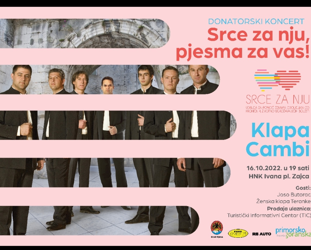 Klapa Cambi u riječkom HNK-u na donatorskom koncertu Udruge Srce za nju - MojaRijeka